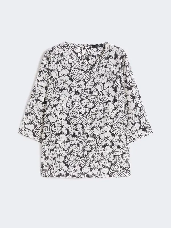 Max Mara Printed Silk Crêpe De Chine Blouse - Black