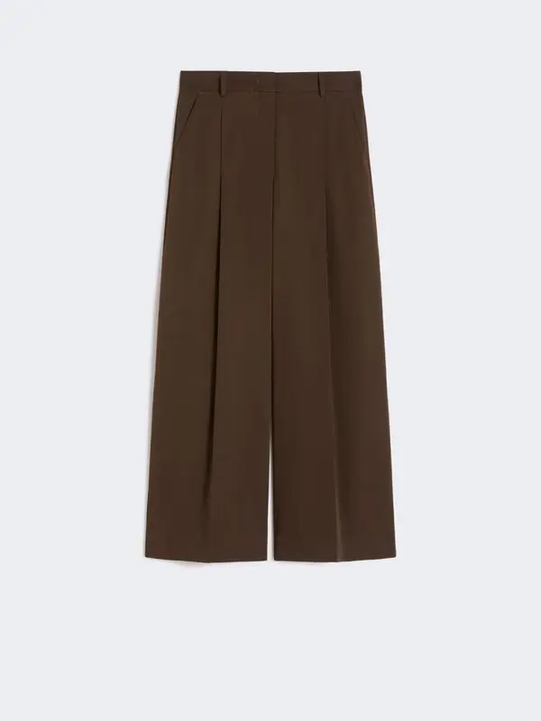 Max Mara Stretch Cotton Gabardine Trousers - Chocolate