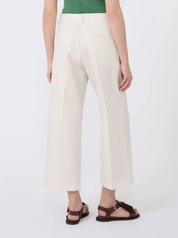 Max Mara Cotton And Linen Canvas Trousers - Ecru