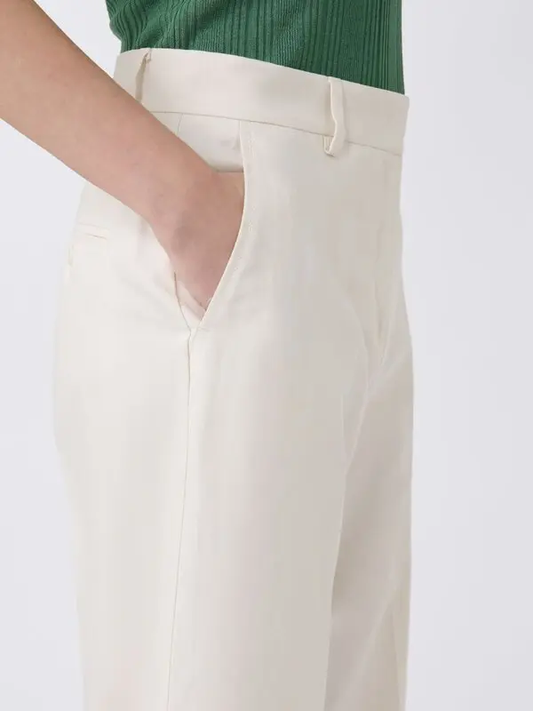 Max Mara Cotton And Linen Canvas Trousers - Ecru