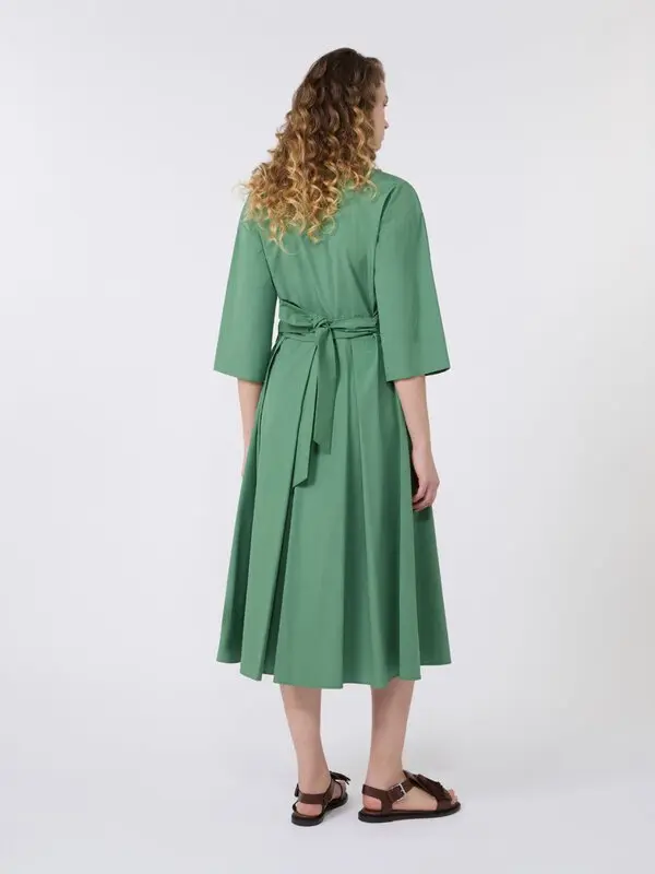 Max Mara Cotton-poplin Midi Shirt Dress - Green