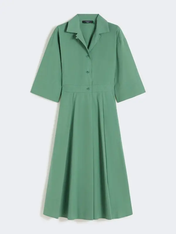 Max Mara Cotton-poplin Midi Shirt Dress - Green