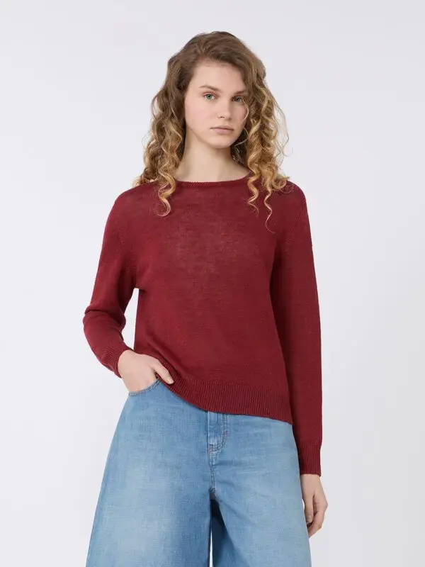 Max Mara Linen Yarn Jumper - Cherry