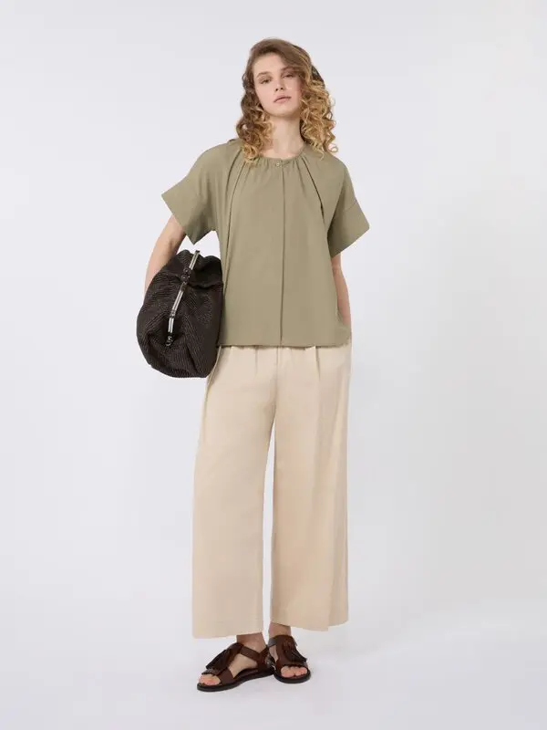 Max Mara Cotton Rasetto Trousers