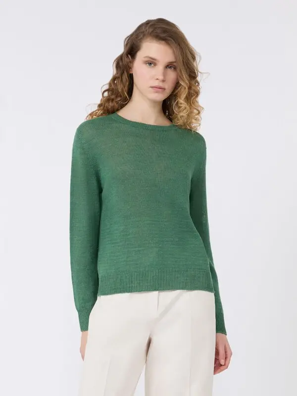 Max Mara Linen Yarn Jumper - Green
