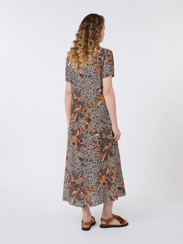 Max Mara Printed Silk Crêpe De Chine Maxi Dress
