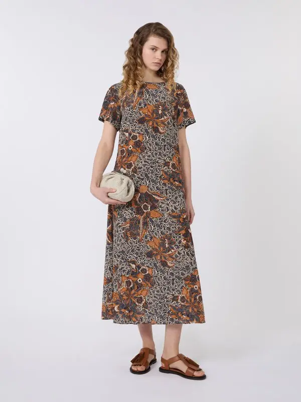 Max Mara Printed Silk Crêpe De Chine Maxi Dress