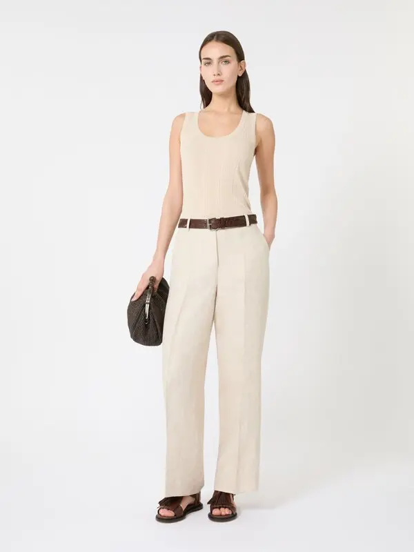 Max Mara Sleeveless Viscose Jumper - Beige