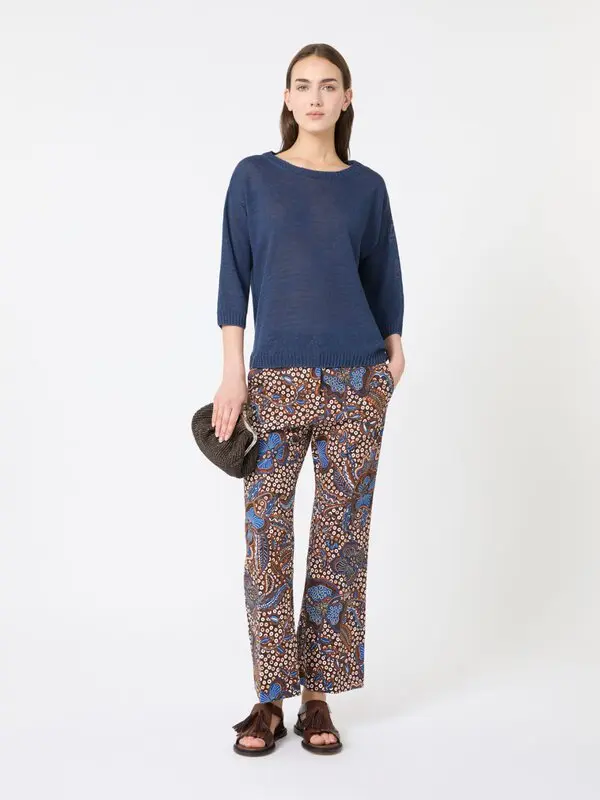 Max Mara Linen Yarn Jumper - Navy