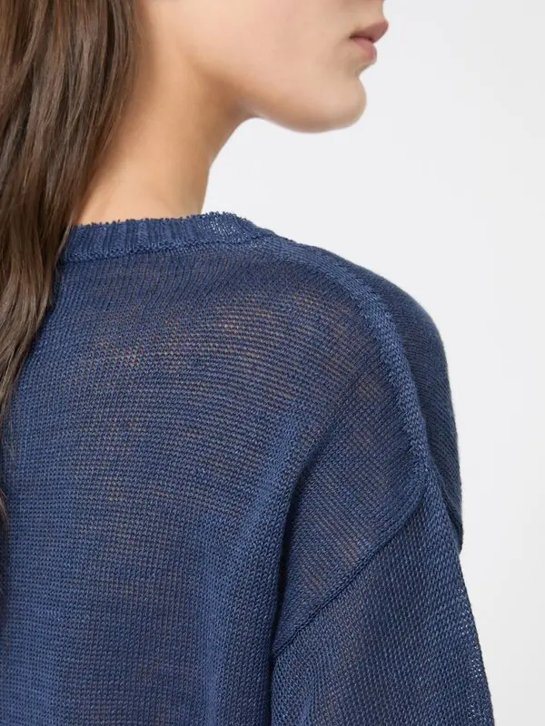 Max Mara Linen Yarn Jumper - Navy
