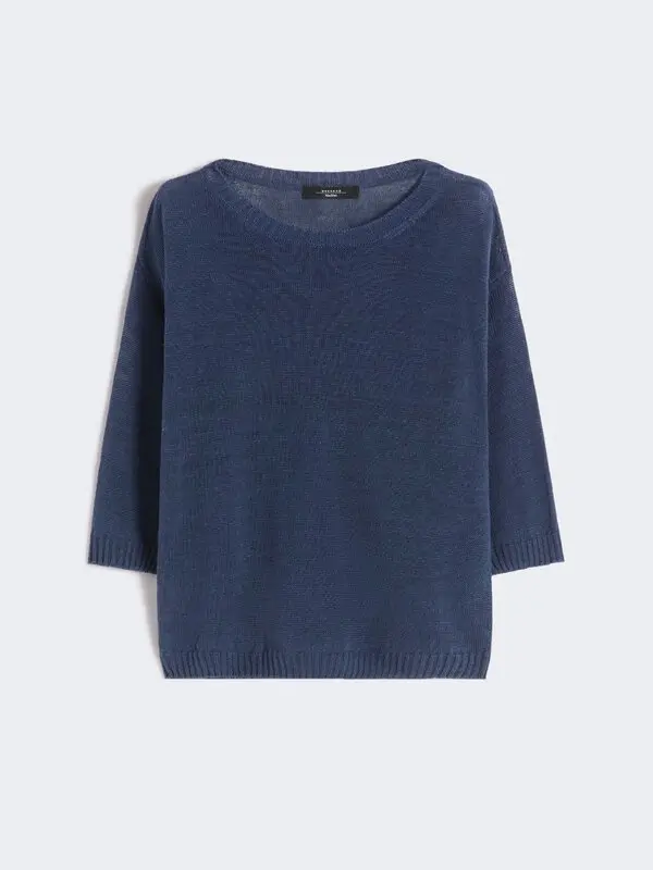Max Mara Linen Yarn Jumper - Navy