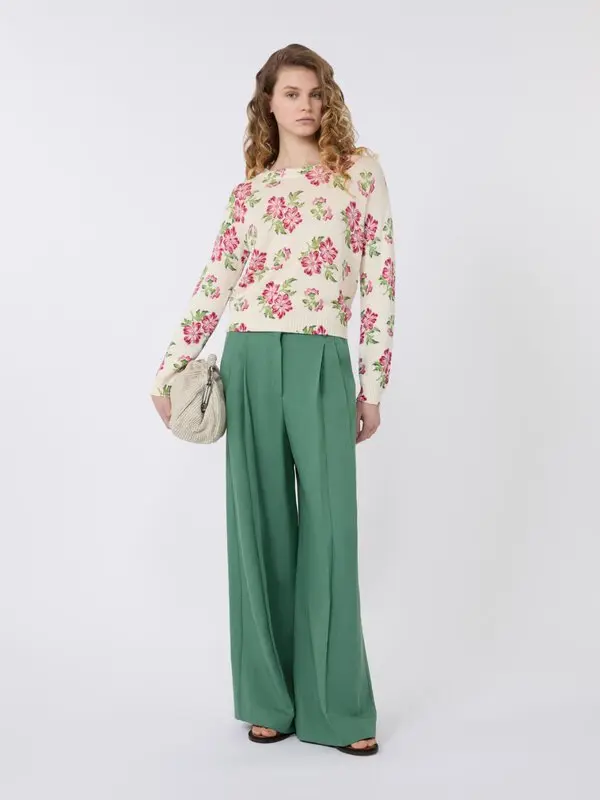Max Mara Floral Print Cotton Jumper - Ecru