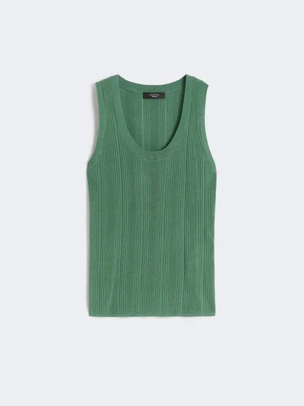 Max Mara Viscose Yarn Sleeveless Jumper - Green