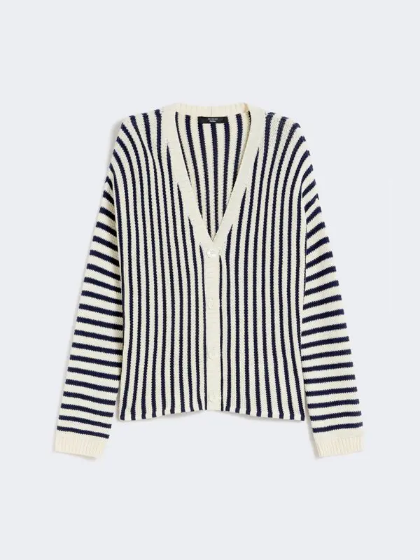 Max Mara Cotton Cordonnet Cardigan - Navy