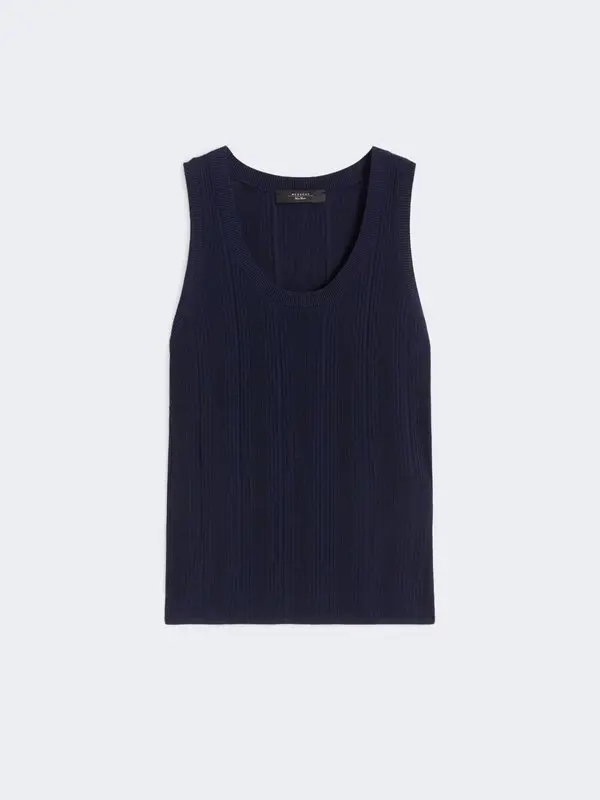 Max Mara Sleeveless Viscose Jumper - Navy