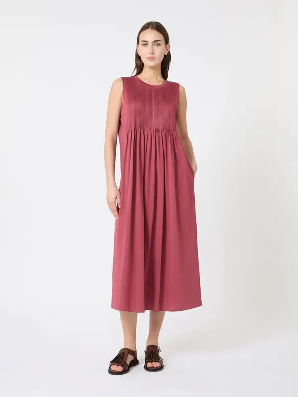 Max Mara Cotton Jersey Fluid Midi Dress - Cherry