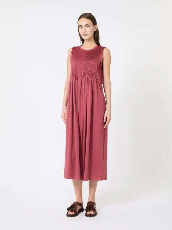 Max Mara Cotton Jersey Fluid Midi Dress - Cherry