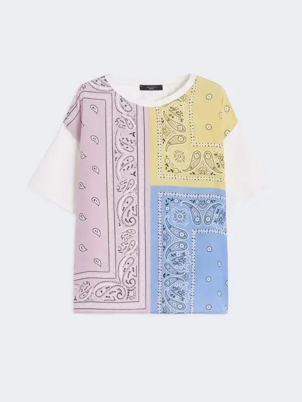 Max Mara Printed Silk And Stretch Cotton T-shirt - Multicolour