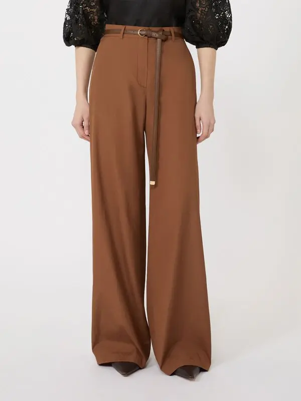 Max Mara Cotton Poplin Trousers With Belt