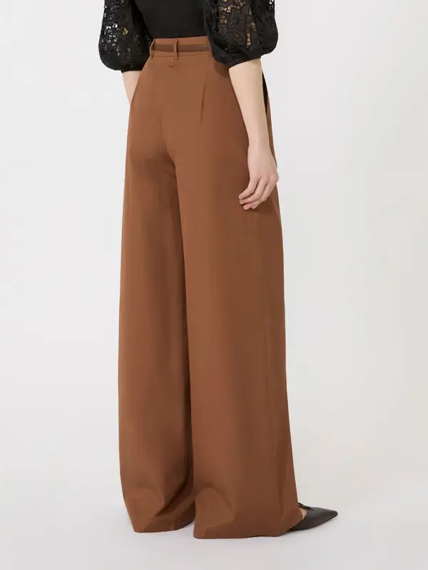 Max Mara Cotton Poplin Trousers With Belt
