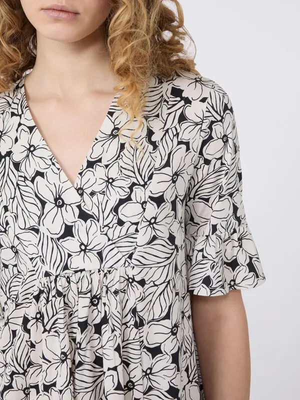 Max Mara Printed Cotton Jersey Kaftan Dress - Black