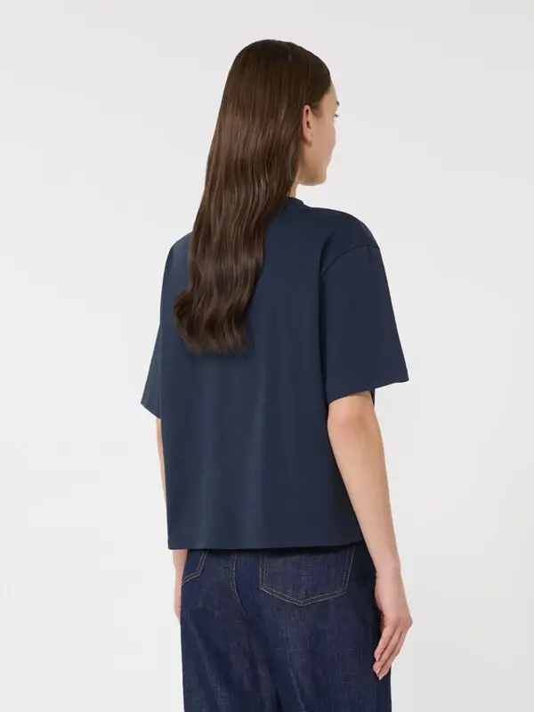 Max Mara Printed Cotton Jersey T-shirt - Navy