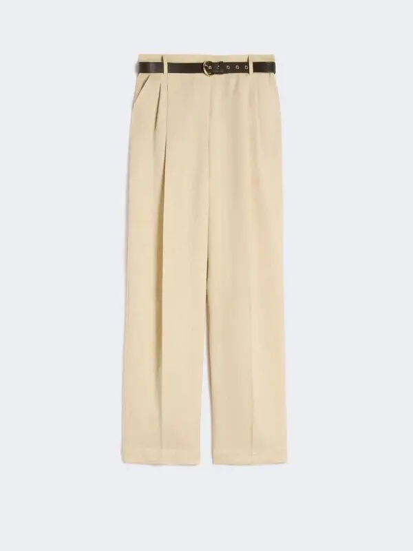 Max Mara Wide-leg Linen Twill Trousers - Colonial