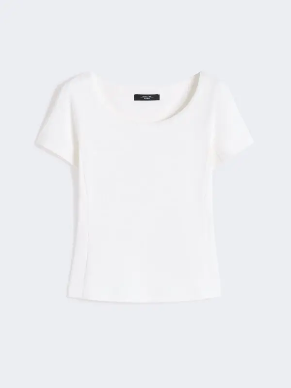 Max Mara Fitted Jersey Top - White