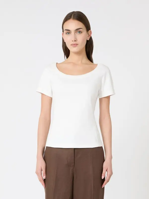 Max Mara Fitted Jersey Top - White