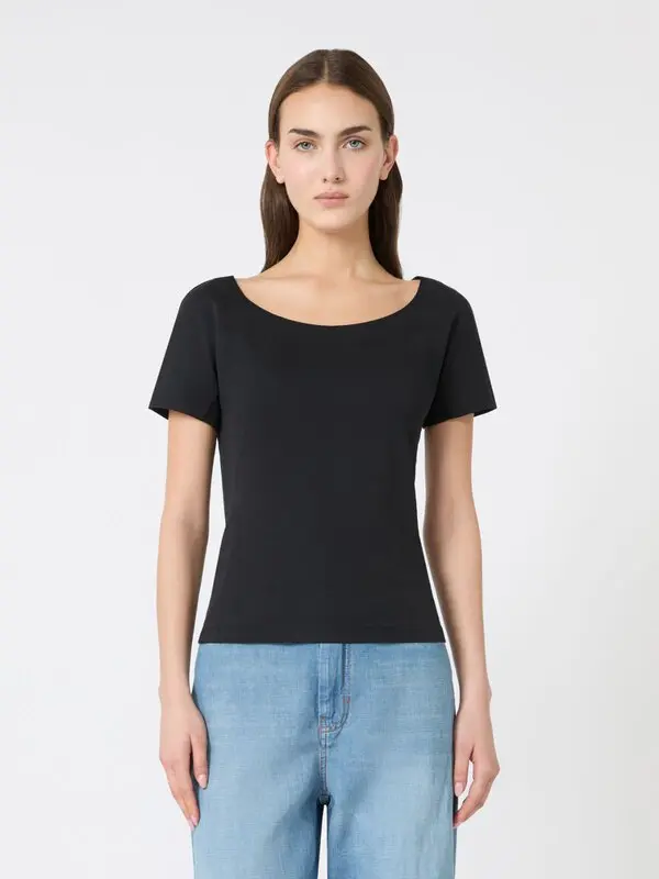 Max Mara Fitted Jersey Top - Black