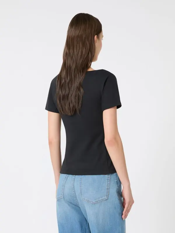 Max Mara Fitted Jersey Top - Black