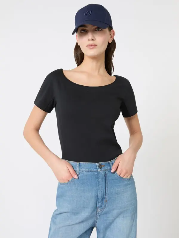 Max Mara Fitted Jersey Top - Black