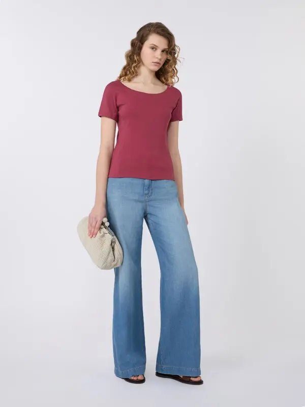Max Mara Fitted Jersey Top - Cherry