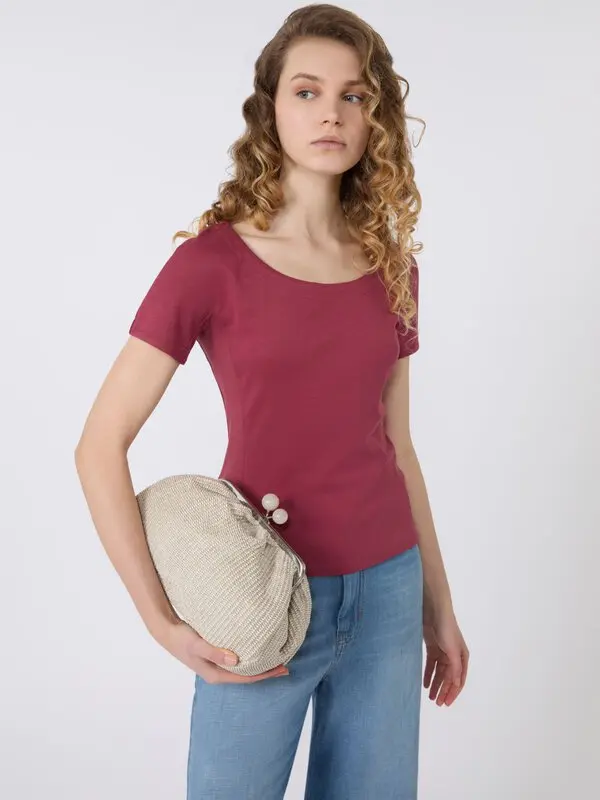 Max Mara Fitted Jersey Top - Cherry