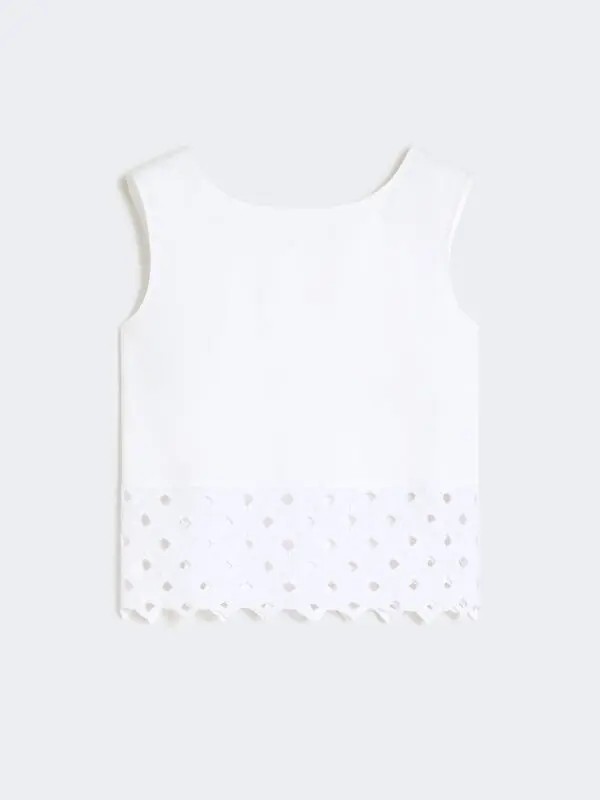 Max Mara Poplin And Macramé Lace Top - Optical White