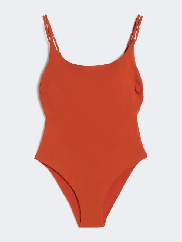 Max Mara Jersey Racer-back Swimsuit - Coral