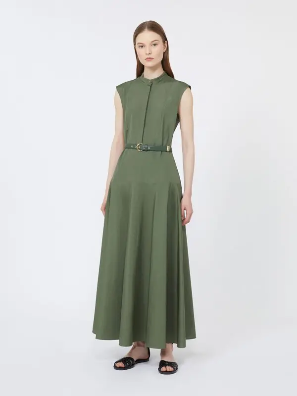 Max Mara Cotton Poplin Circle Dress - Kaki