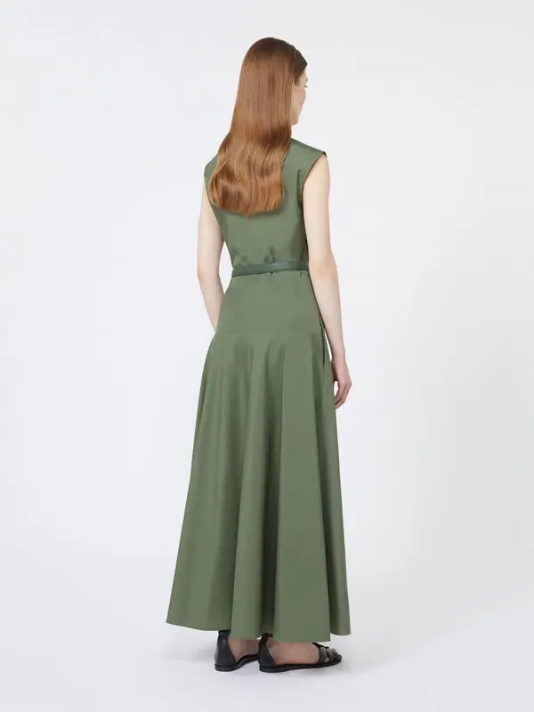 Max Mara Cotton Poplin Circle Dress - Kaki