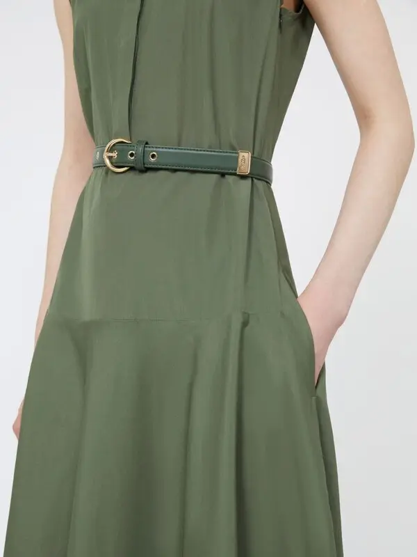 Max Mara Cotton Poplin Circle Dress - Kaki