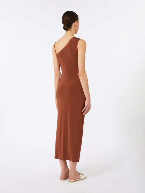 Max Mara Jersey One-shoulder Dress - Chocolate