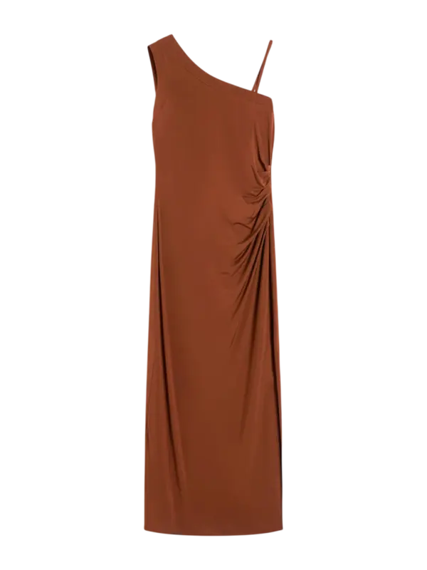 Max Mara Jersey One-shoulder Dress - Chocolate