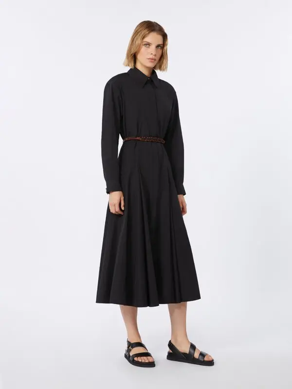 Max Mara Long Poplin Shirt Dress - Black