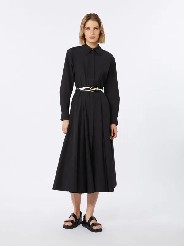 Max Mara Long Poplin Shirt Dress - Black