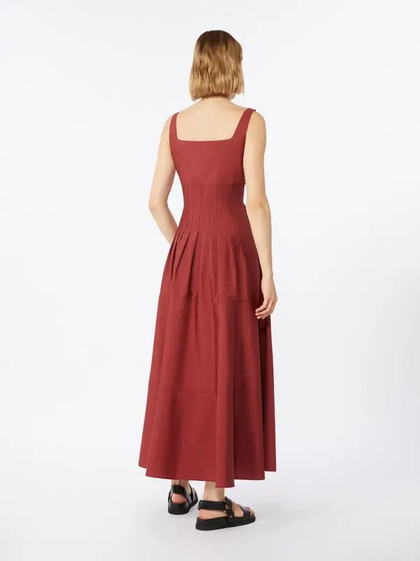 Max Mara Poplin Fit-and-flare Dress - Brick Red