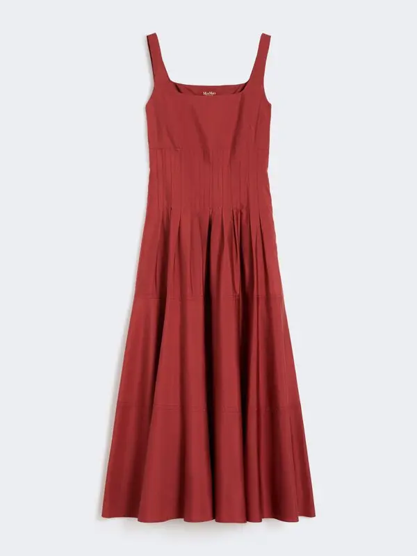 Max Mara Poplin Fit-and-flare Dress - Brick Red