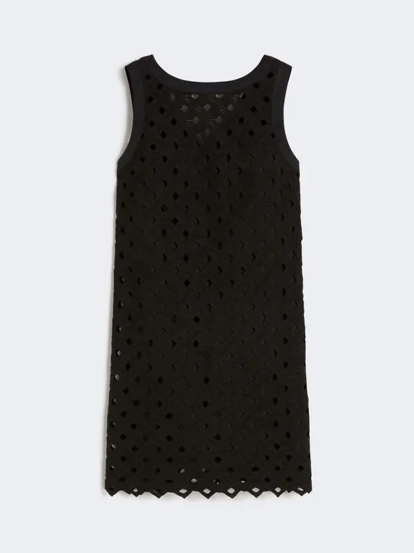 Max Mara Macramé Jersey A-line Dress - Black