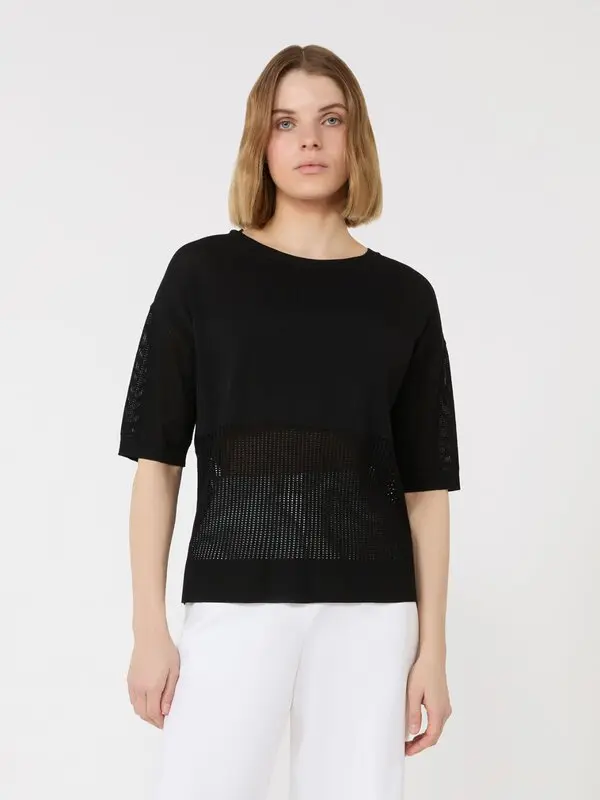 Max Mara Viscose Yarn Jumper - Black