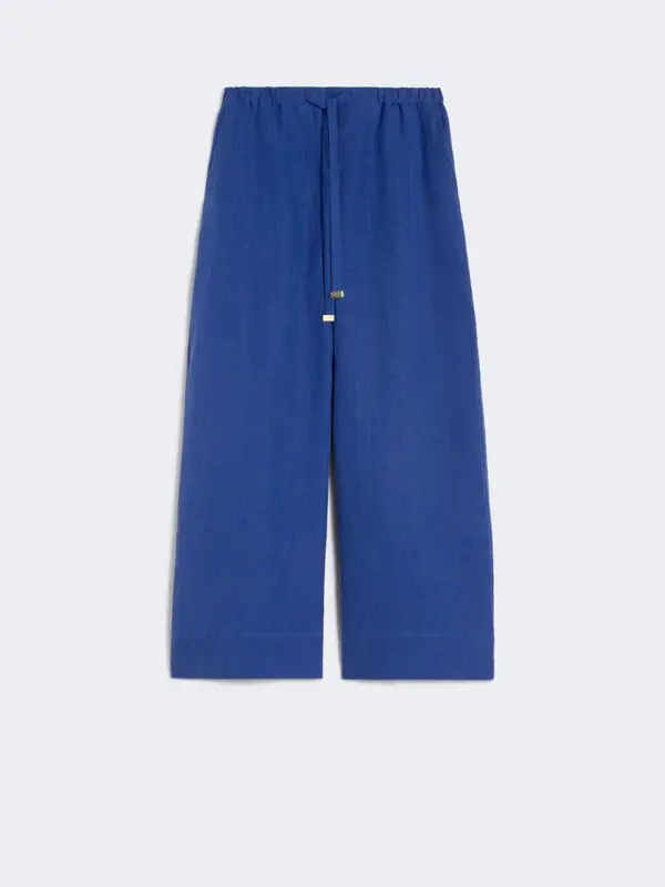 Max Mara Linen Drawstring Trousers - Cornflower Blue