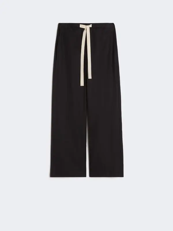 Max Mara Cotton Drawstring Trousers - Black