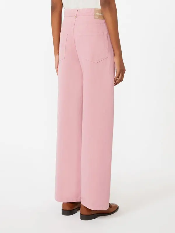 Max Mara Cotton And Linen Straight Fit Trousers - Peony